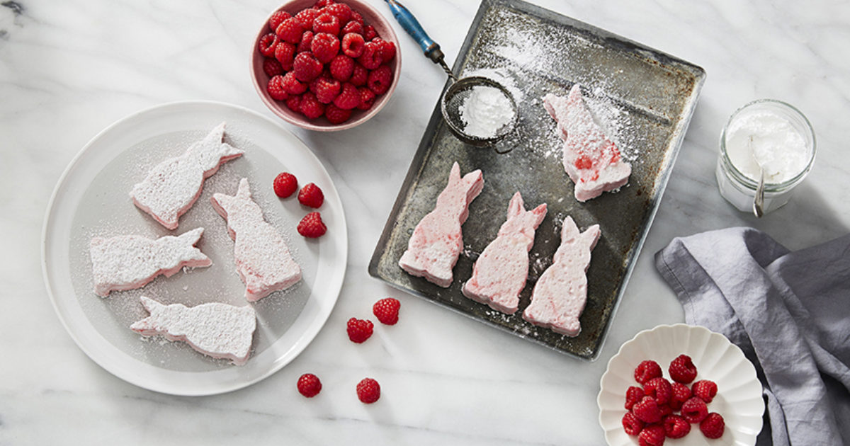 Raspberry marshmallow bunnies